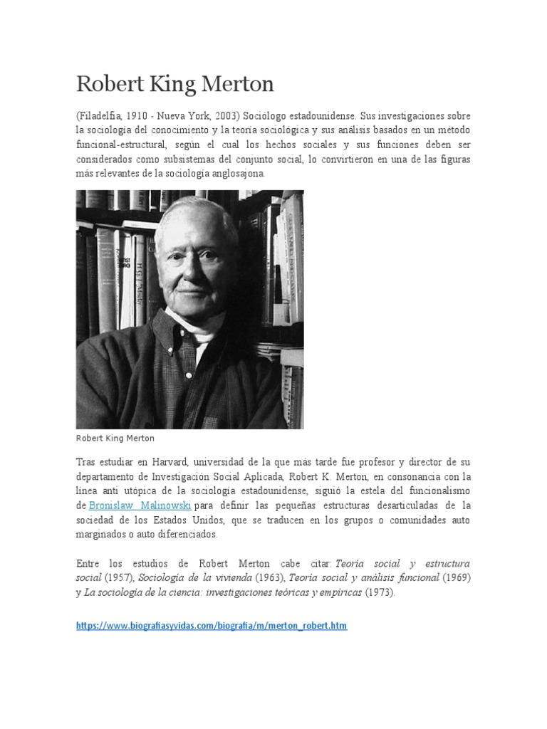 Robert King Merton | PDF | Sociología | Science