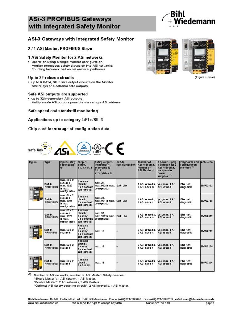 Asi-3 Gateways With Integrated Safety Monitor | PDF | Power Supply ...