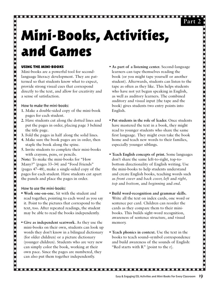 Mini Book Activities and Games2 | PDF | Reading (Process) | English ...