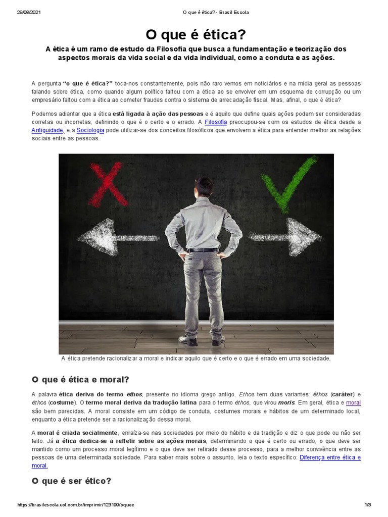 Definição e Exemplos de Ética | PDF | Moralidade | Sociologia