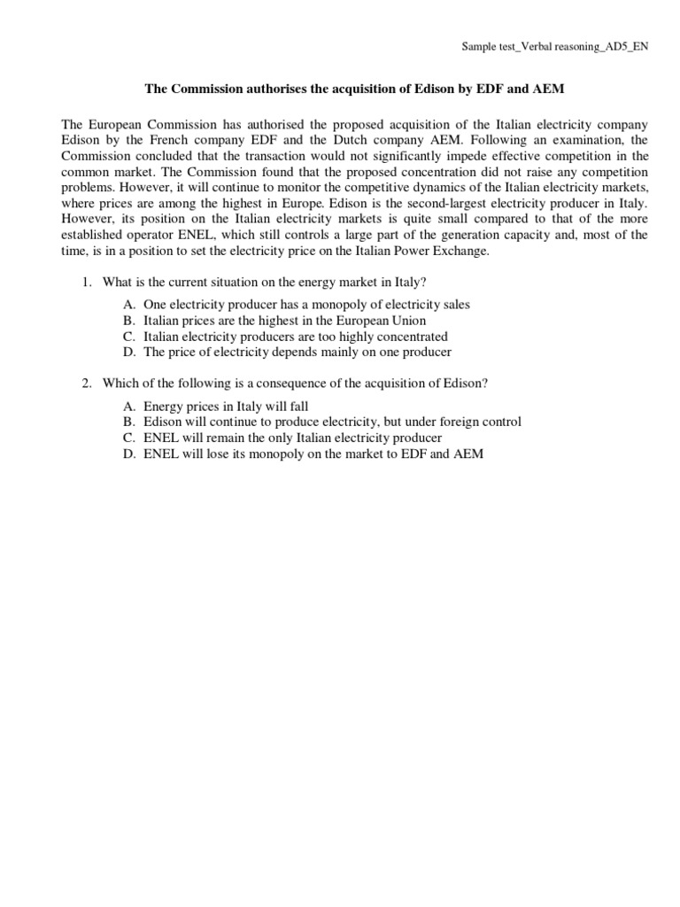 Verbal Reasoning Ad5 en | PDF | European Union | Recycling