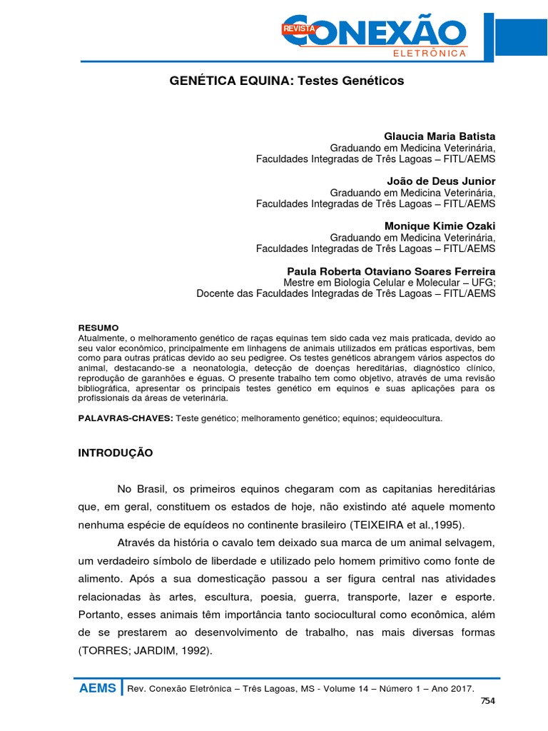 80 GENÉTICA EQUINA Testes Genéticos | PDF | Cavalos | Genética