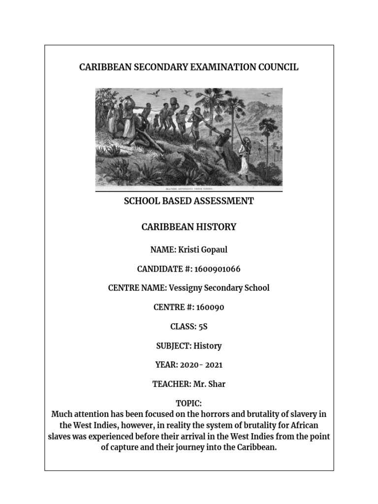 History Sba | PDF | Atlantic Slave Trade | Slavery