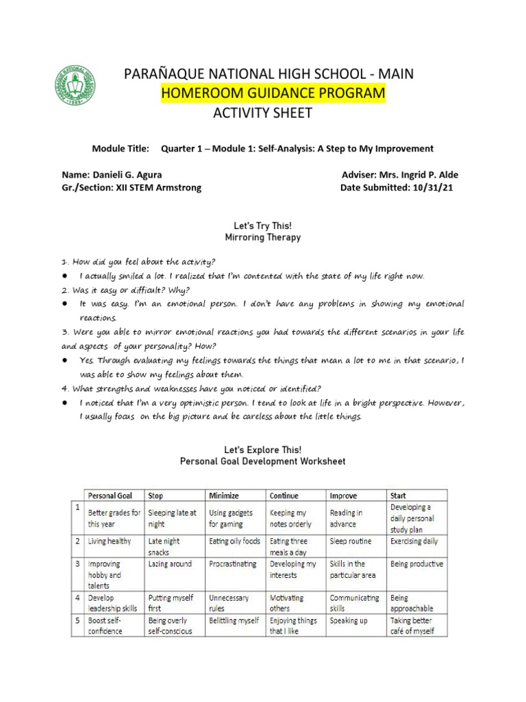 Agura Module#1 Stem Armstrong HGP | PDF | Goal | Psychological Concepts