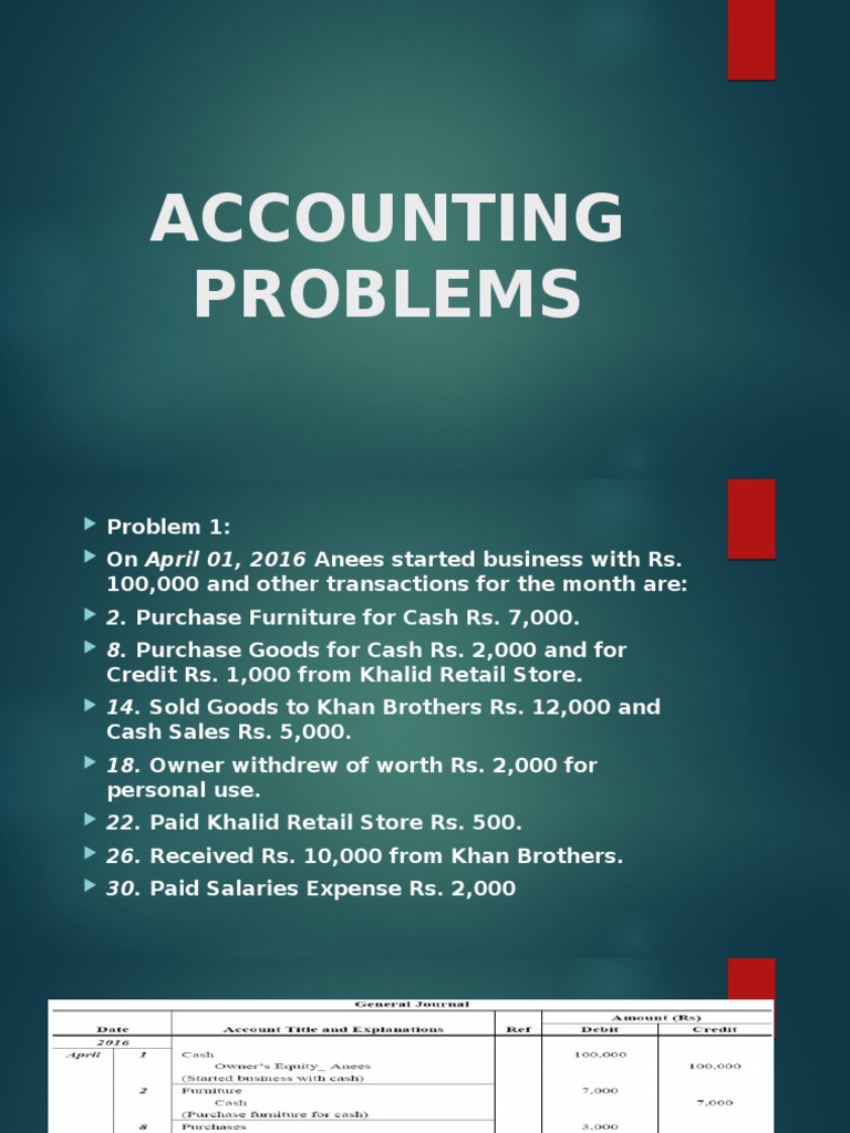 Accounting Problems | PDF | Debits And Credits | Corporations