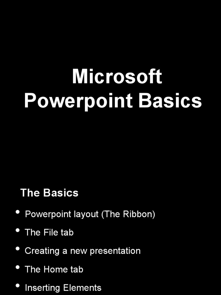 Microsoft Powerpoint Basics | PDF | Microsoft Power Point | Computing