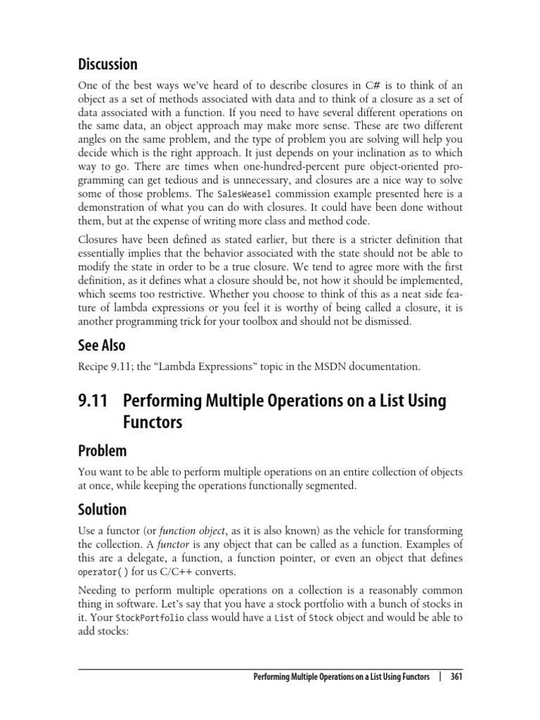 9.11 Performing Multiple Operations On A List Using Functors | Download Free PDF | Object ...