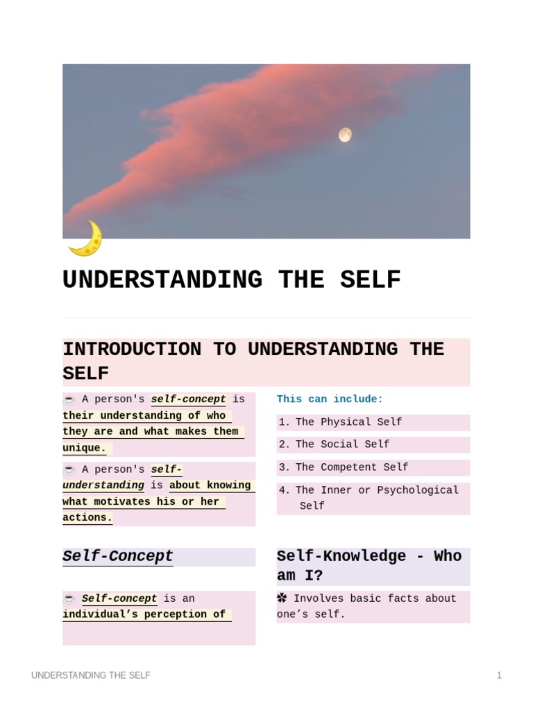 (1st) UNDERSTANDING - THE - SELF | PDF | Self | Self Concept