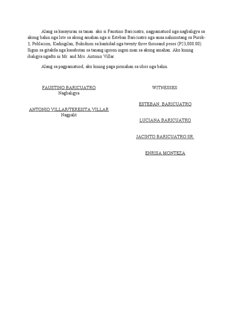 Kasabutan Sa Lote | PDF