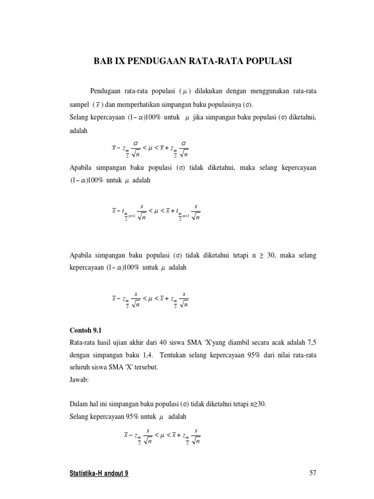 Modul 9 Pendugaan Rata2 | PDF