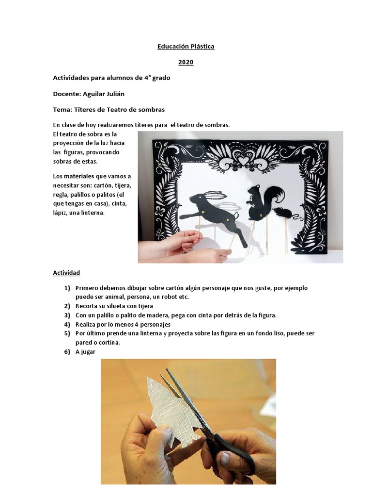 4 Grado Teatro de Sombras | PDF