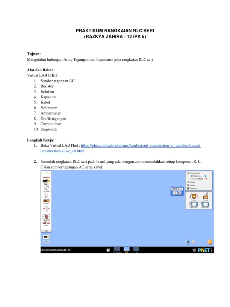 Praktikum Rangkaian RLC Seri | PDF