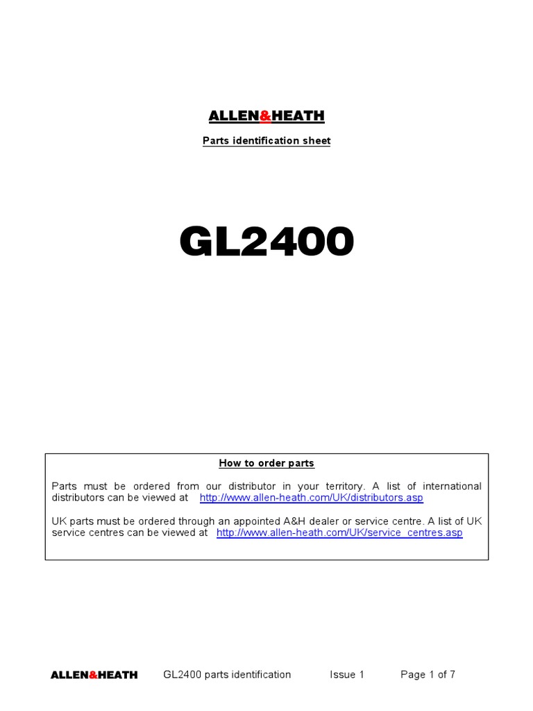 GL2400 Parts Identification | PDF | Electrical Connector | Electronics