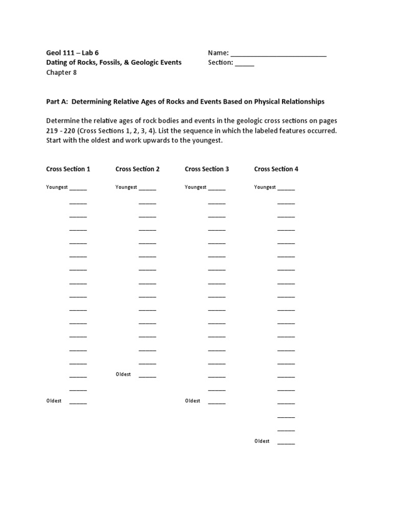 Dating Rocks and Fossils Lab 6 | PDF | Geology | Physical Sciences