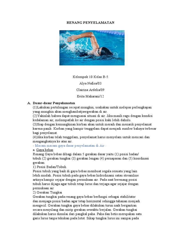 Renang Penyelamatan | PDF
