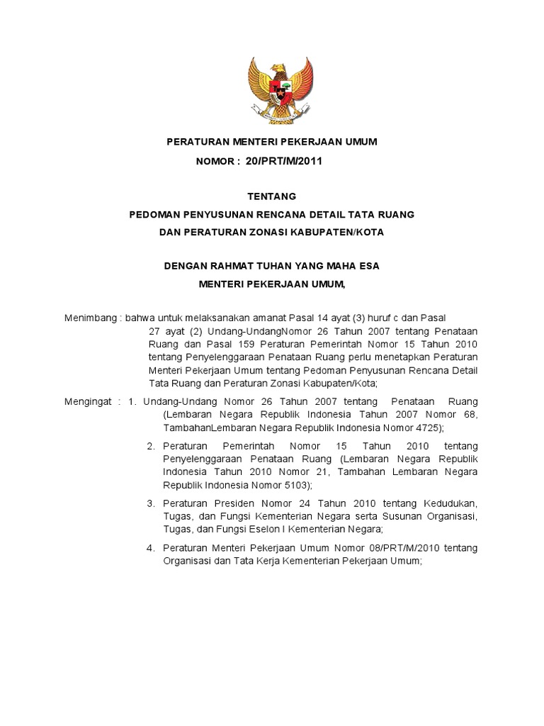 Pedoman RDTR dan Zonasi Kabupaten/Kota | PDF