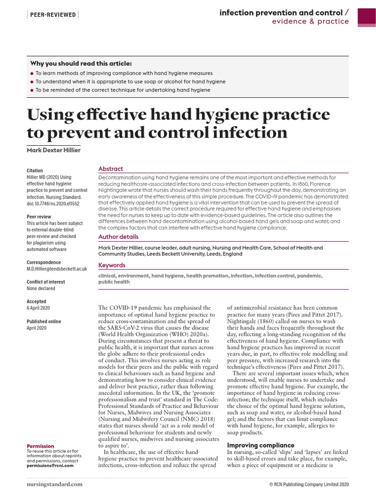 Using Effective Hand Hygiene Practice To Prevent and Control Infection ...