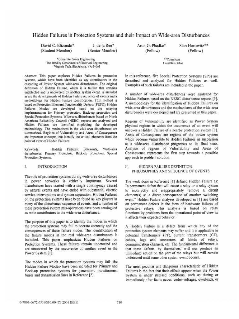 Power System Hidden Failures | PDF | Relay | System