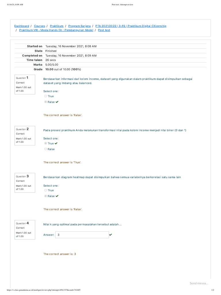 Post Test - TT M8 | PDF