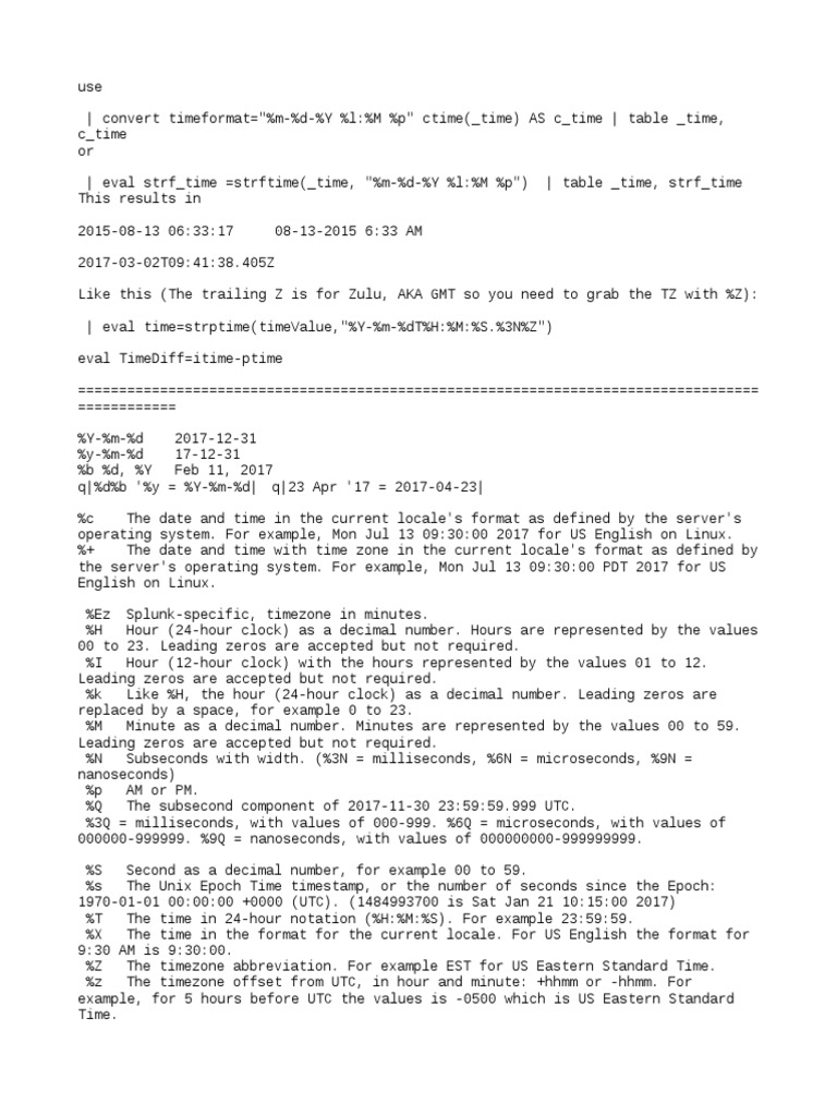 Splunk Time | PDF | Numbers | Computing