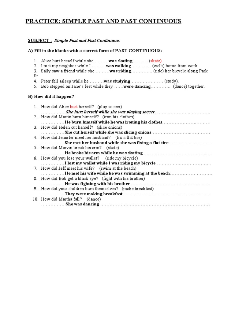 Understanding Simple Past and Past Continuous Tenses Through Examples ...