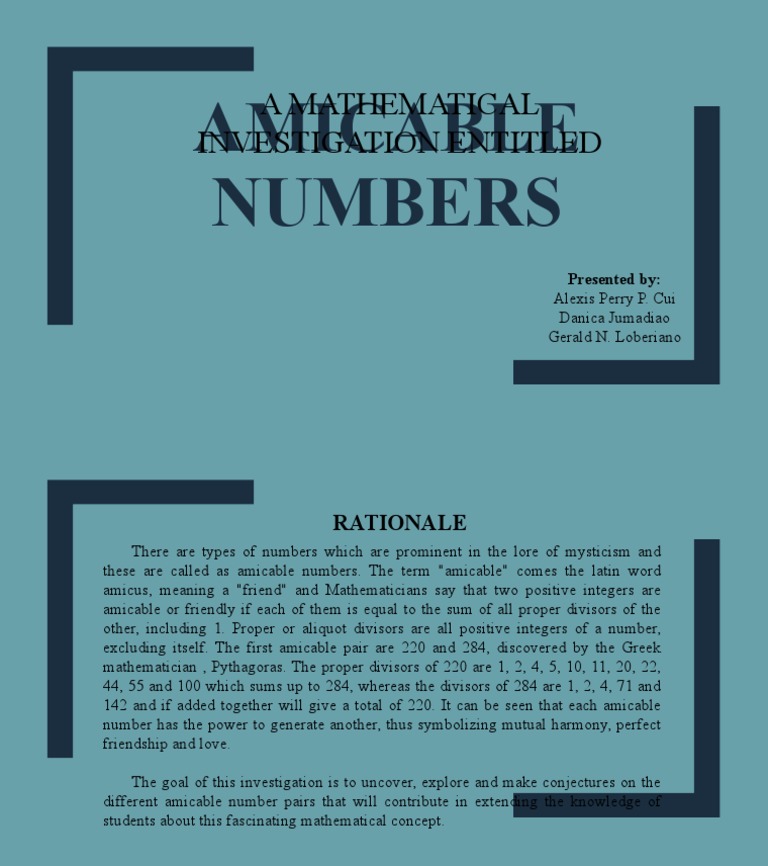 Amicable Numbers | PDF