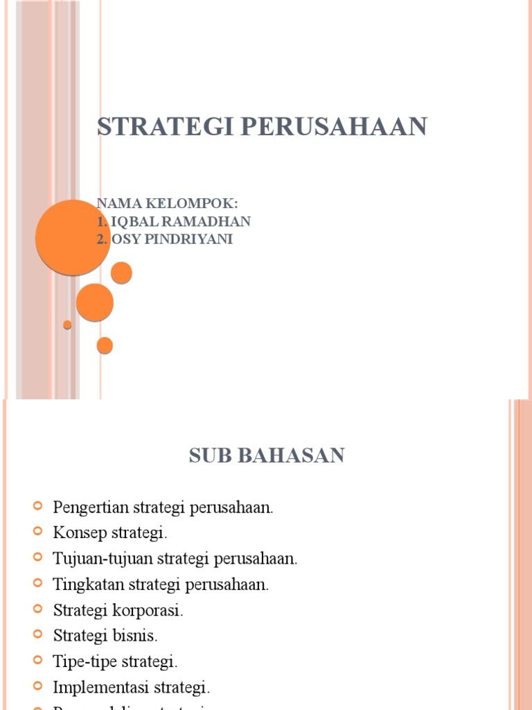 Strategi Perusahaan | PDF