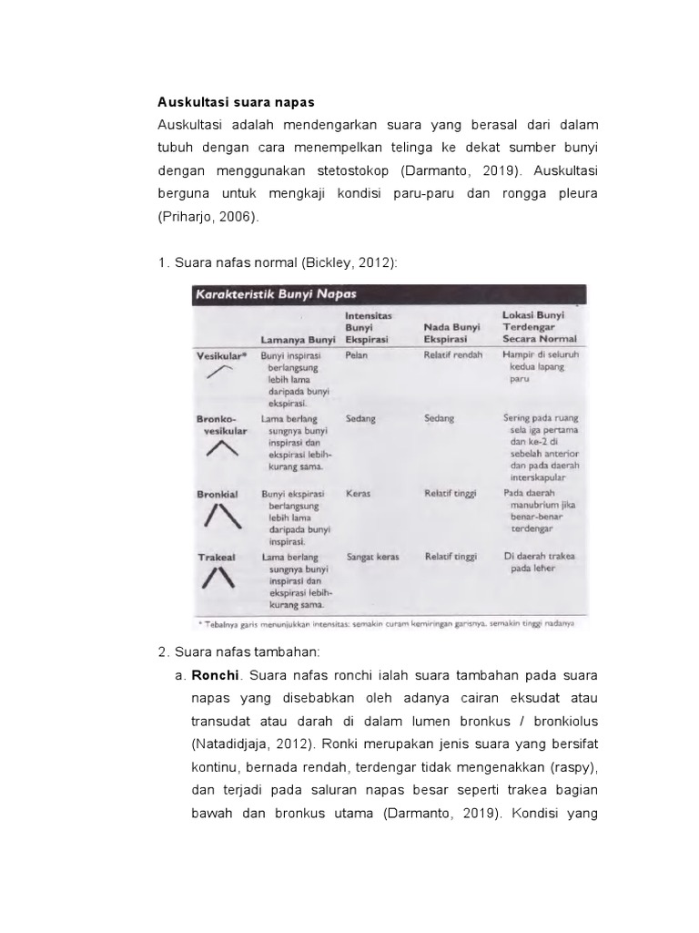 Auskultasi Suara Napas | PDF