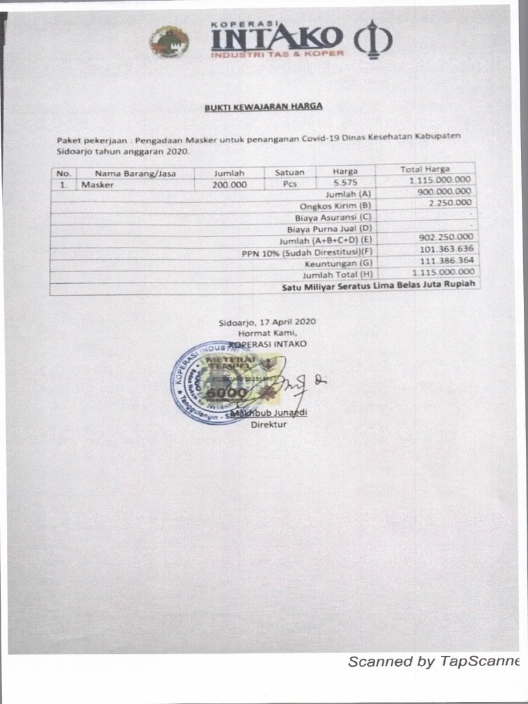 Bukti Kewajaran Harga | PDF