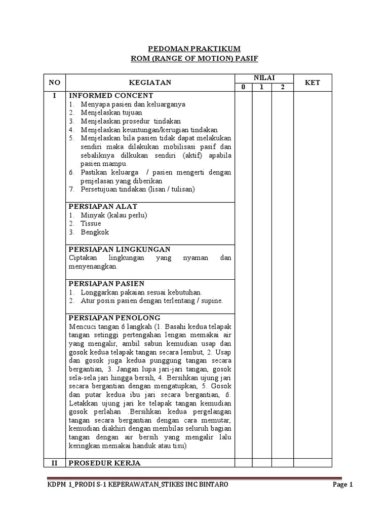 Daftar Tilik Rom Pasif | PDF | Kesehatan Holistik