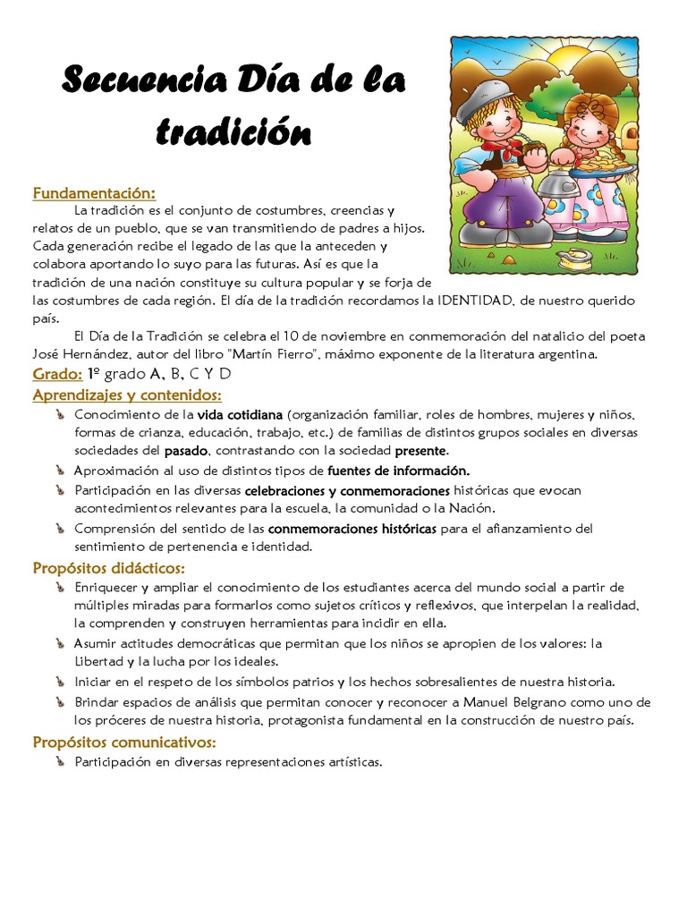 Secuencia Día de La Tradición | PDF | Tradiciones | Conocimiento