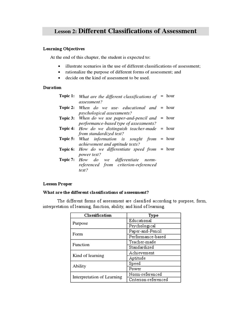Lesson 3 | PDF | Educational Assessment | Learning
