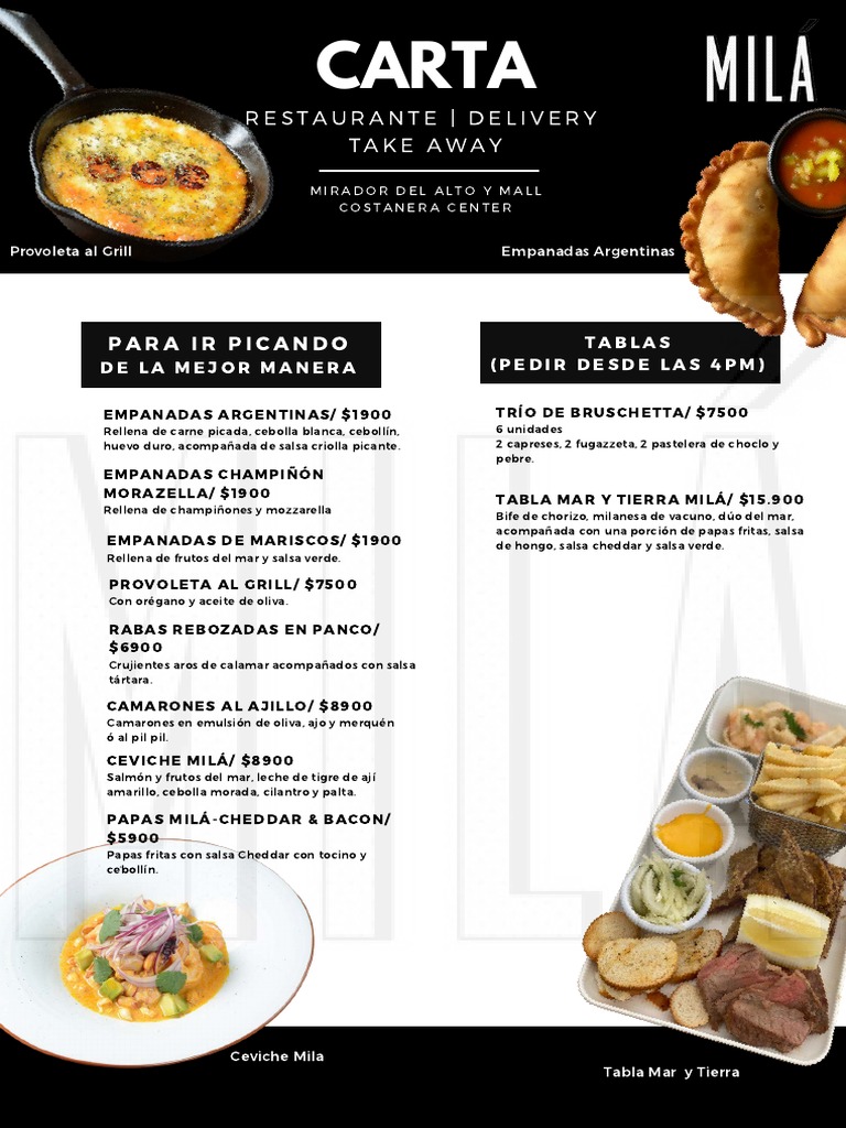 CARTA MILA Alimentos | PDF | Cocina italiana | Salsa