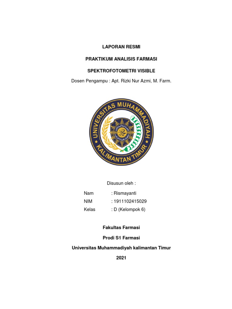 Lapres 3 - Prak. Analisis Farmasi - Rismayanti (1911102415029) | PDF