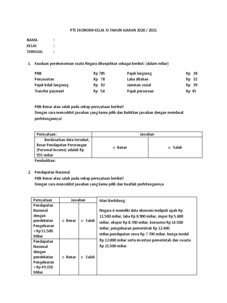 Soal PTS Akm Kelas XI | PDF | Pengelolaan Keuangan & Uang