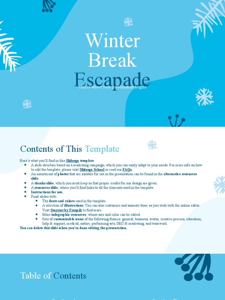 Winter Break Escapade by Slidesgo | PDF | Planets | Mercury (Planet)