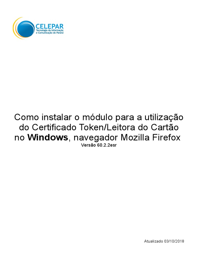 Instalador Modulo Firefox Token Windows | PDF
