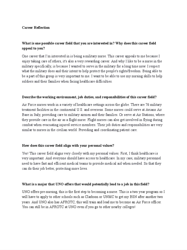 Career Reflection | PDF