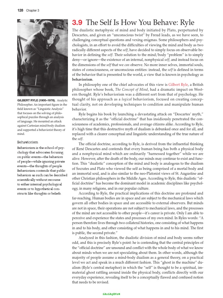 Ryle's Behaviorism: Defining the Self | PDF | Mind | Philosophy Of Mind