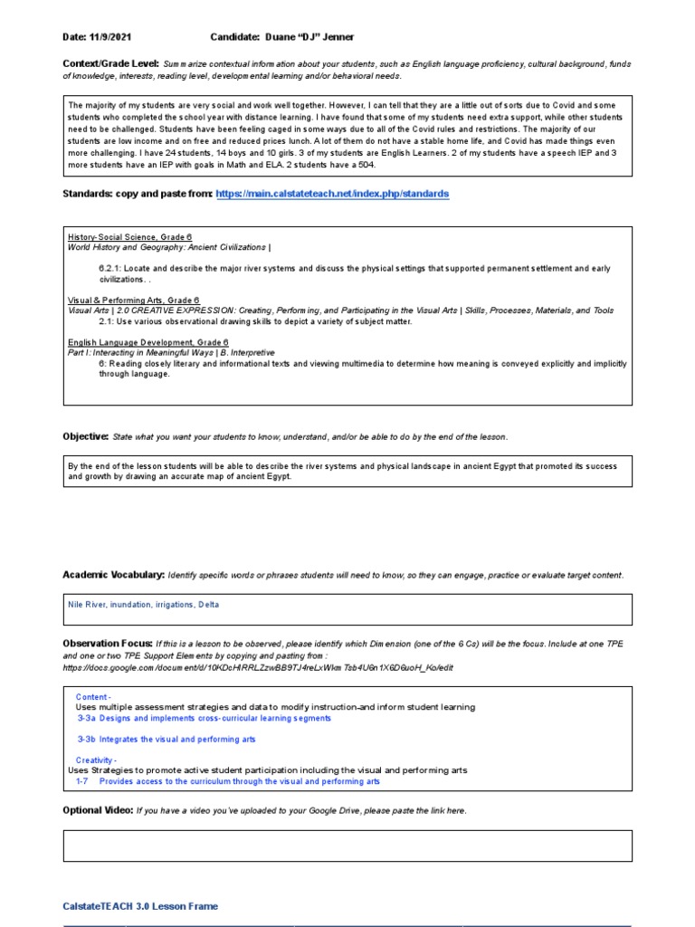 Mod 13 Lesson 3 Term 3 - Lesson Frame | PDF | Educational Assessment ...