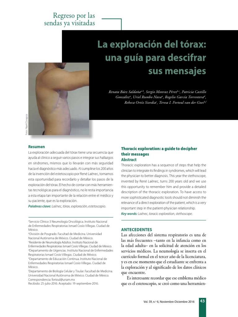 Guía de exploración del tórax | PDF | Salud y bienestar | Medicina