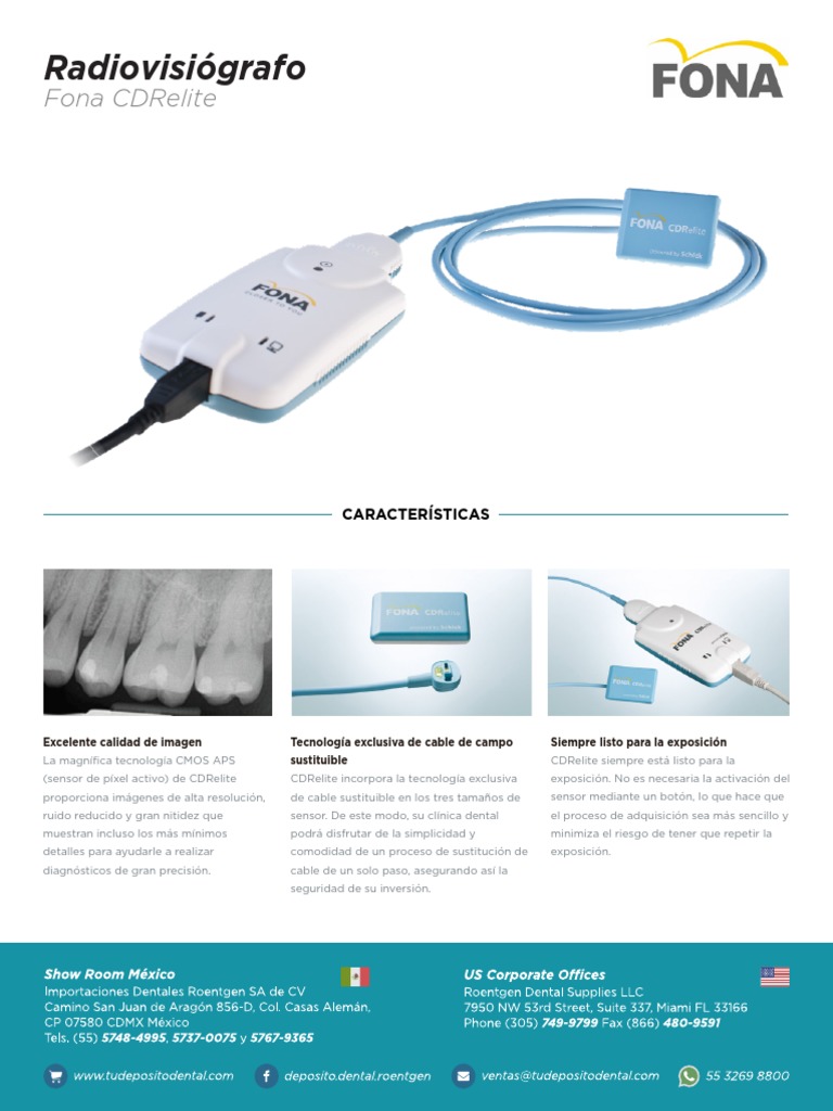 Radiovisiografo Fona Cdrelite | PDF | Sensor | Ingeniería Informática