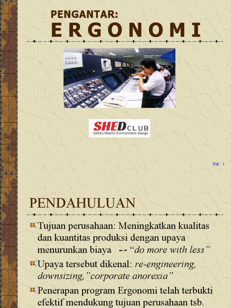 1, Pengantar Ergonomi, Rev | PDF