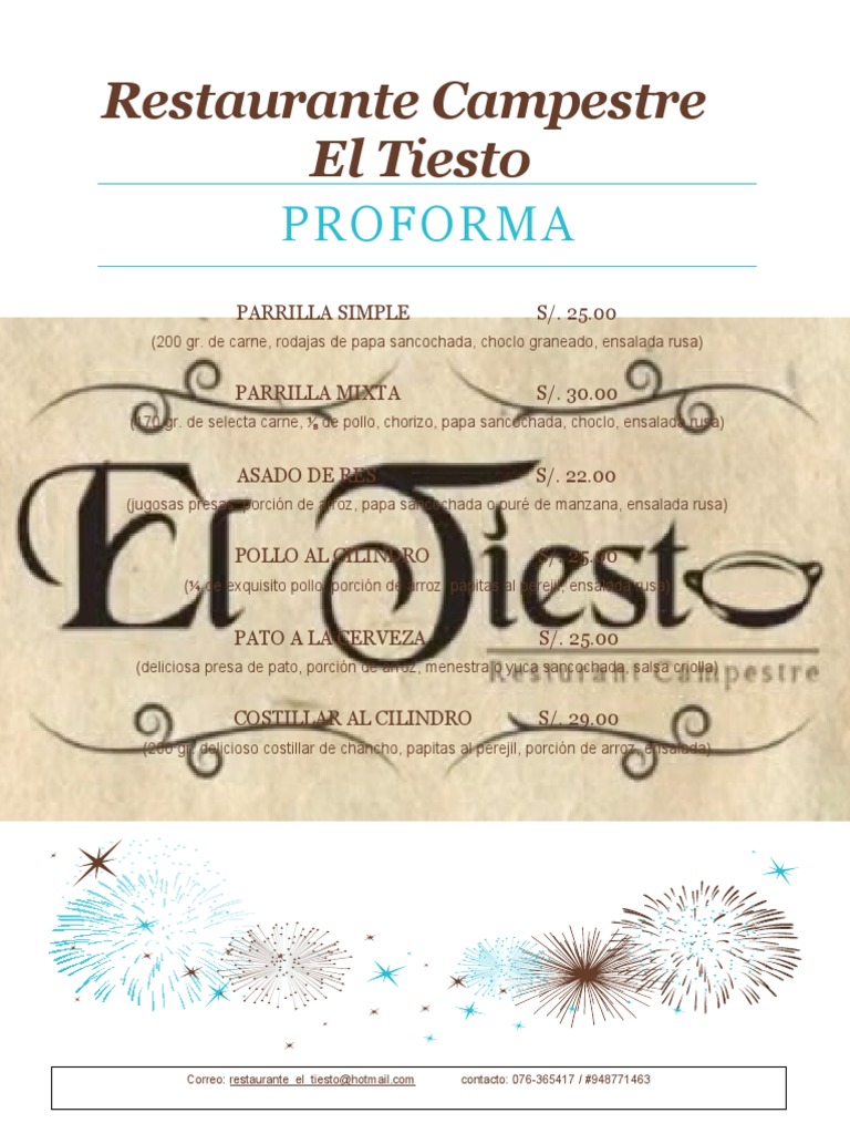 Restaurante Campestre - Proforma | PDF