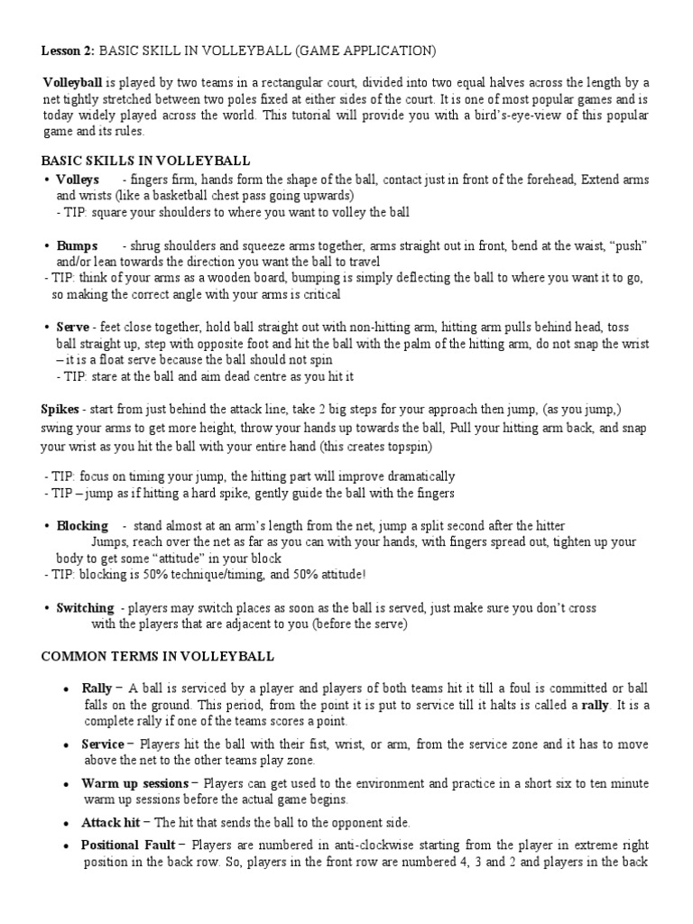 Module in PE3 Lesson 2 | PDF | Volleyball | Leisure