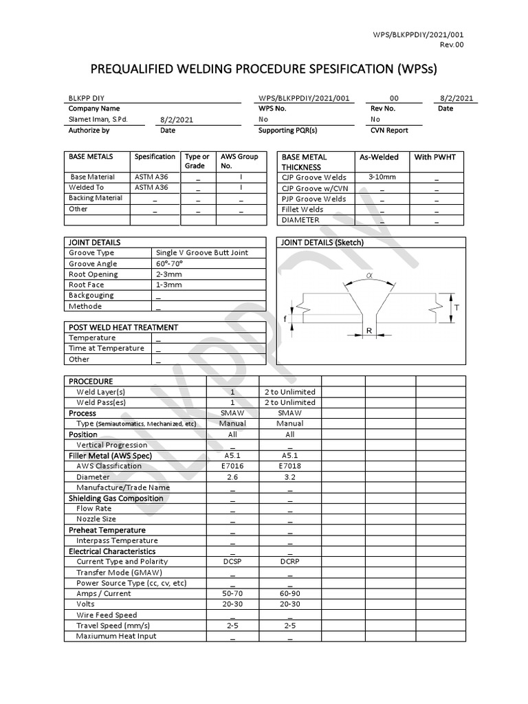 WPS Smaw Aws | PDF | Construction | Welding