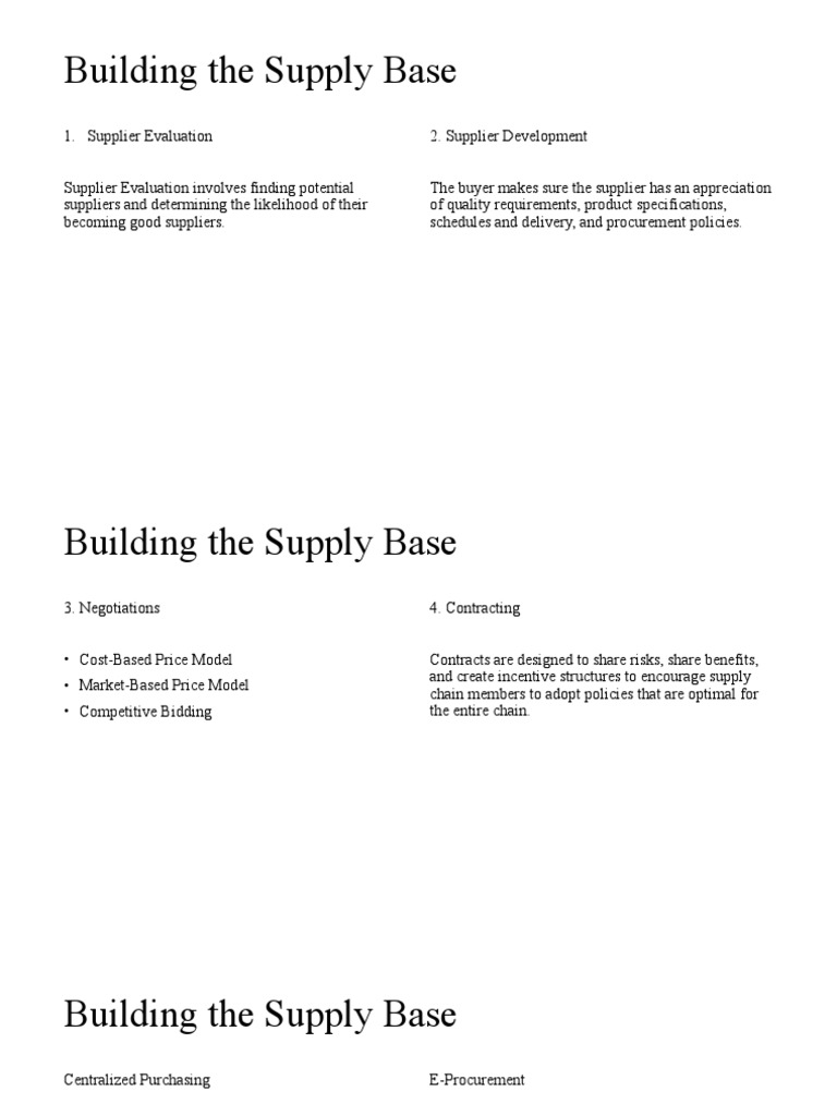 Step To Building The Supply Base | PDF