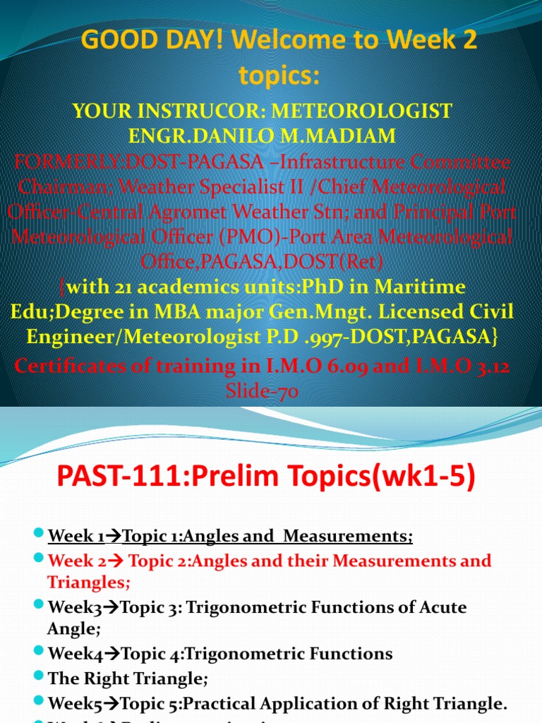 aPAST 111 WEEK2 | PDF | Trigonometric Functions | Triangle