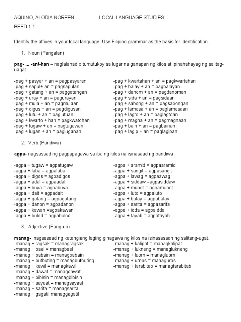 Identifying Affixes | PDF