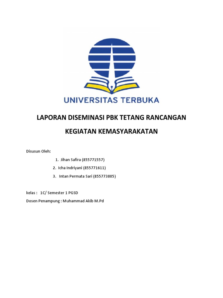 LAPORAN DISEMINASI PBK Tekwan Tugas 2-Dikonversi | PDF | Bisnis